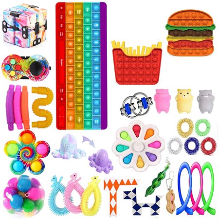 IGUOHAO Fidget Pack Fidget Toy Set Anti-Anxiety Tools, Big Sensory Keyboard Fidget Toy Pack with ...