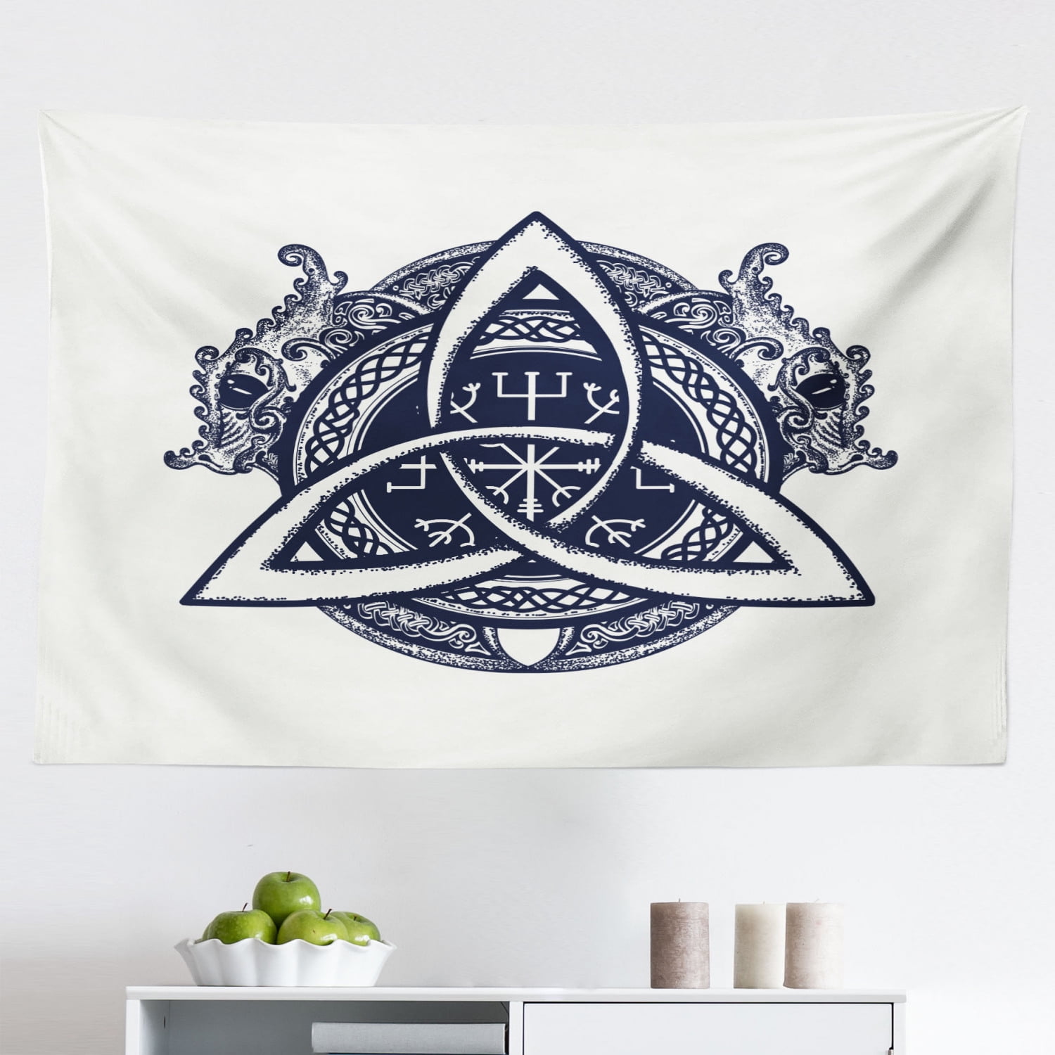 Celtic Dragon Tapestry, Triple Horns of Odin Scandinavian Myth Round ...