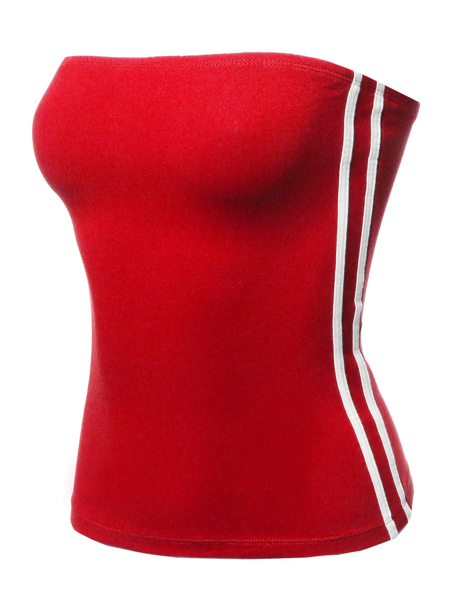 FashionOutfit Women's Casual Two-Stripes Side Detail Solid Tube Tank ...