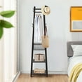 VECELO 2-Tier Coat Rack with Storage Shelf & 8 Dual Hooks, Freestanding ...
