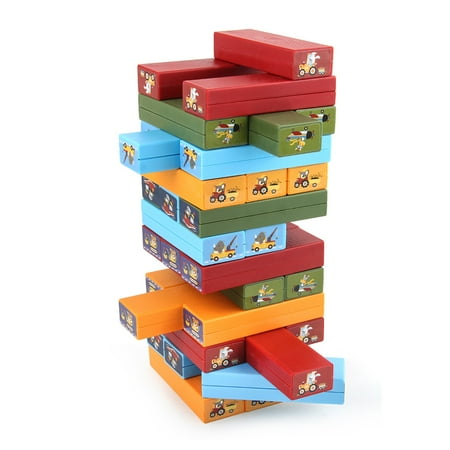 jovati Stacking Blocks Game Plastic Block Tower Cartoon Building Blocks ...