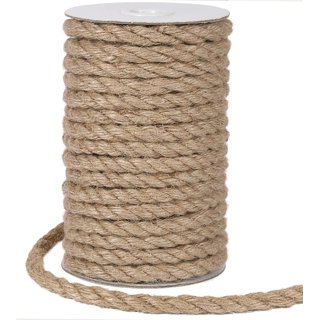 HRX 6mm Jute Rope, Natural Jute Twine String 66 Feet Strong and Thick ...