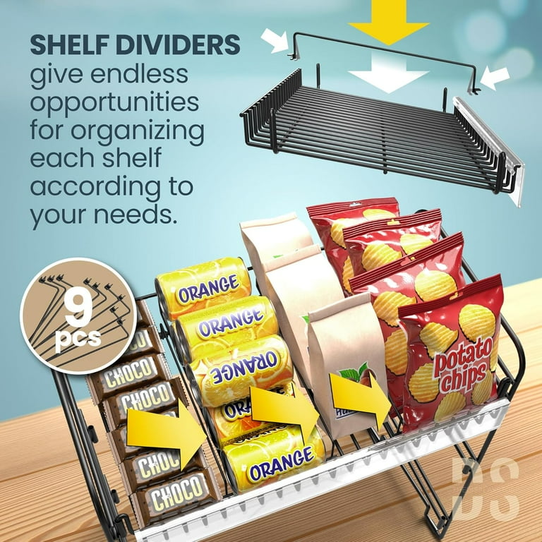 Retail Display Shelf 3-Tier Metal Candy Display Rack With Pull-out ...