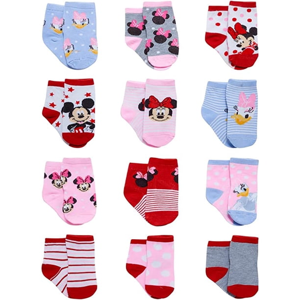 Disney Baby Girls' Socks - 12 Pack Minnie Mouse, Daisy, Princess Socks ...