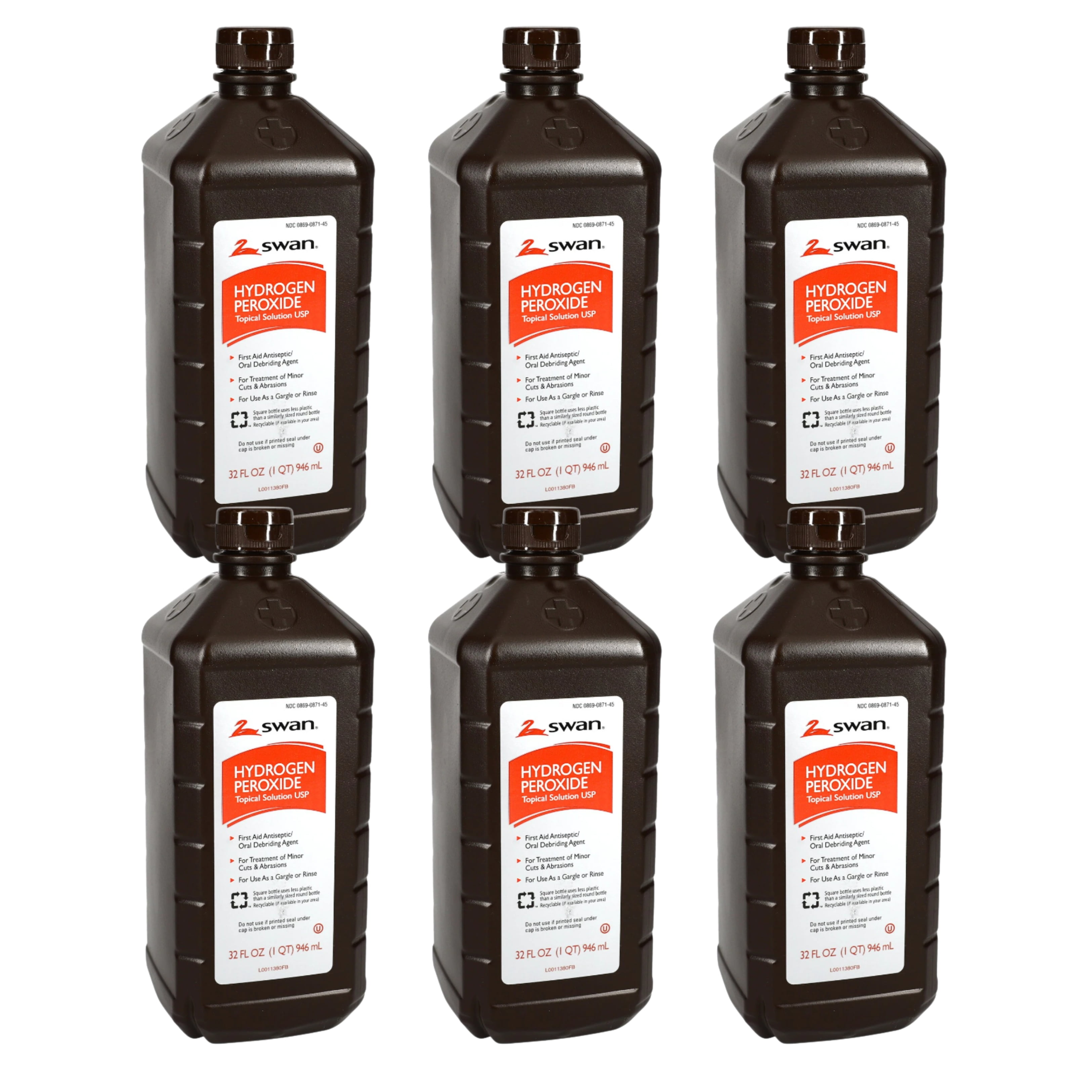 (6) Swan Hydrogen Peroxide 3% Topical Solution USP 32Oz First Aid ...
