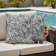 Abstract Fiber Line Outdoor Pillow Covers Set of 2 Spring Vibrant Black ...