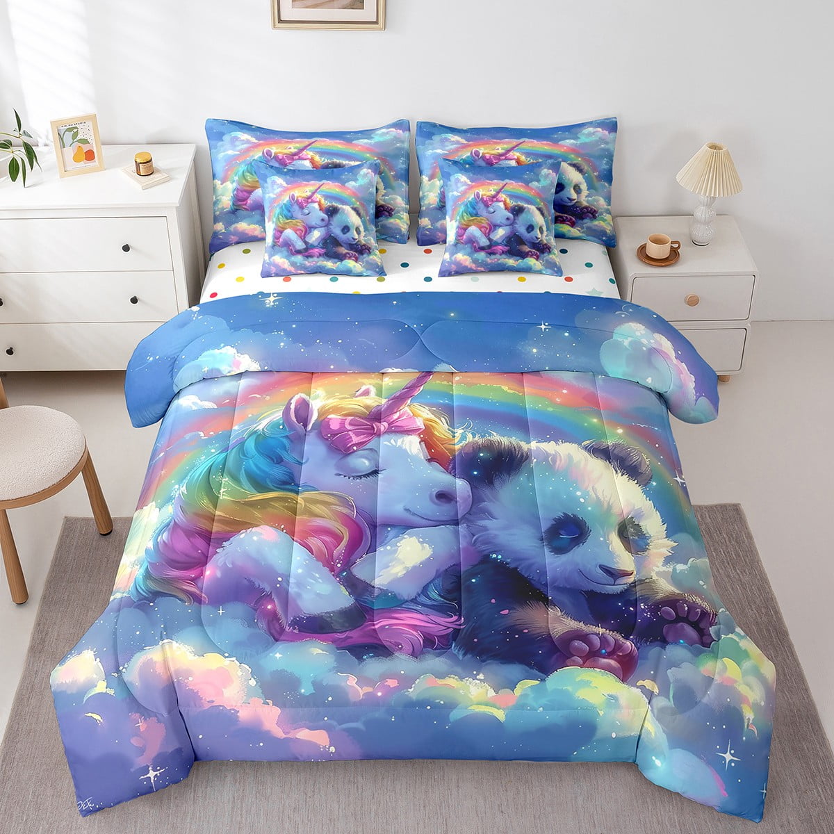 Click here for Erosebridal Unicorn Panda Bed Sets In A Bag 7 Piec... prices