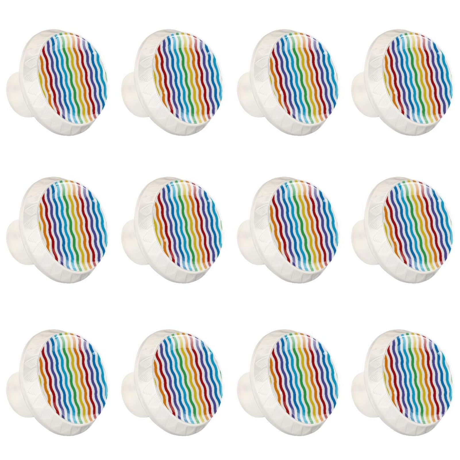 12 Pcs Wavy Rainbow Knobs for Kitchen Cabinet Cupboard Dresser Bookcase ...