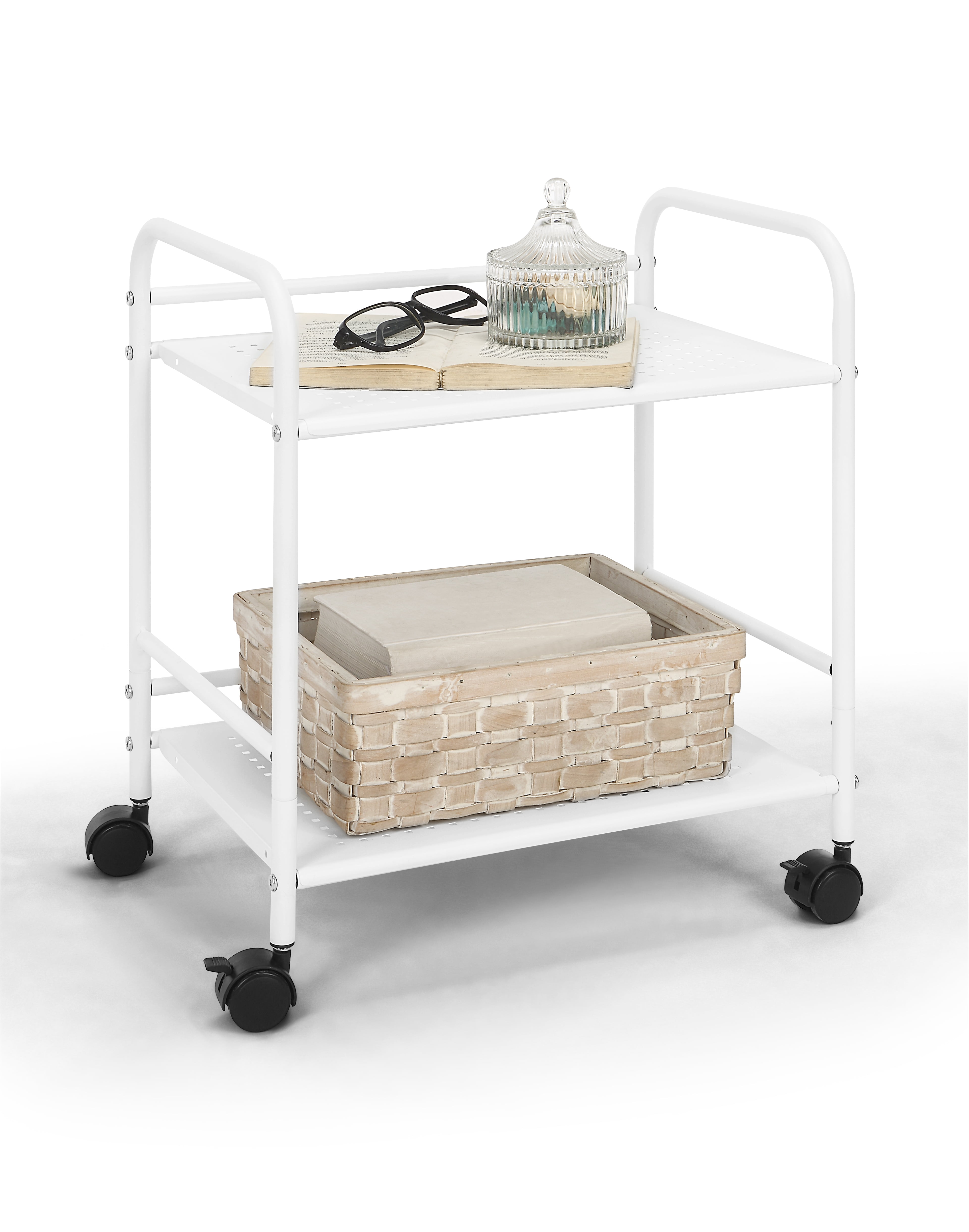 SunnyPoint Minimalist Style Utility Rolling Shelf Cart (WHT) - Walmart.com