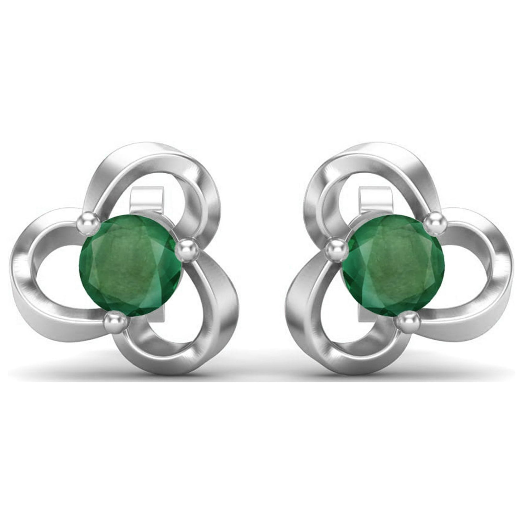 Click here for Mooneye 4 Mm Round Emerald 925 Sterling Silver Pro... prices