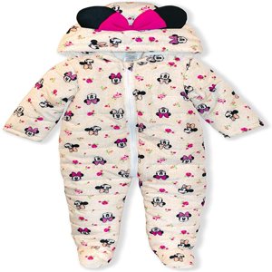 Disney Girls Minnie Mouse Hooded Puffer Pram with Bow and Ears, White ...
