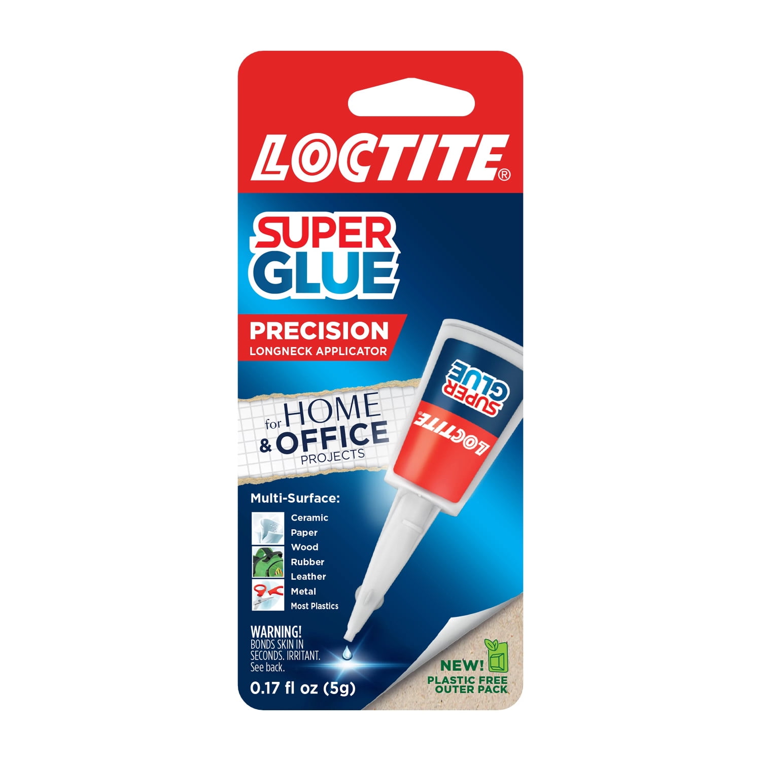 Loctite Super Glue Liquid Longneck Bottle, Pack of 1, Clear 0.18 fl oz ...