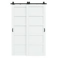 56" x 96" 5-Panel White Primed Solid Core Sliding Bypass Barn Door ...