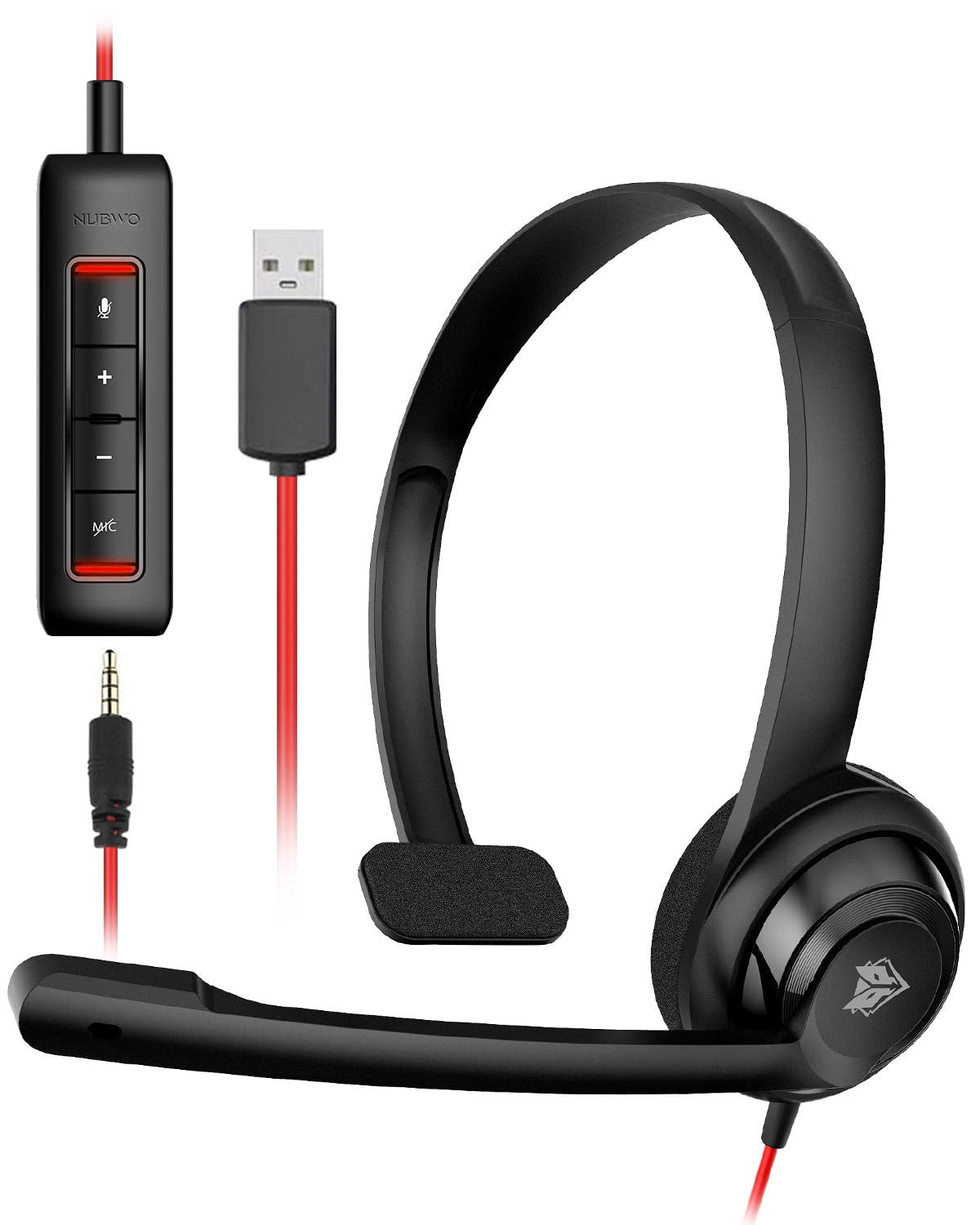 Auriculares USB NUBWO HW02 con micrófono y cancelación de ruido ...