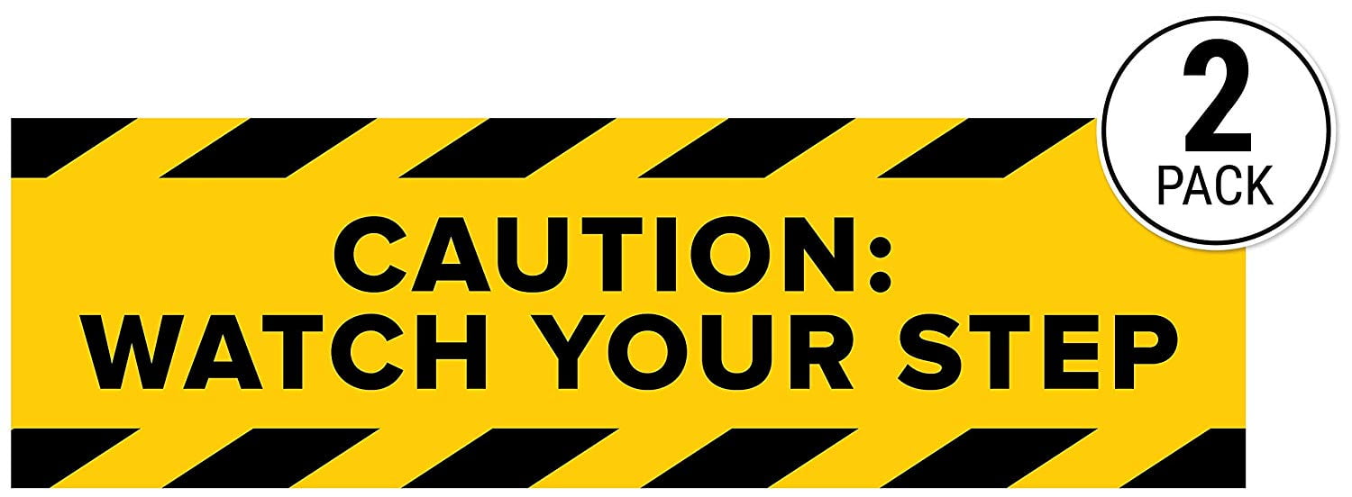 Caution Watch Your Step Sticker Signs | Bright Stickers for Workplace ...
