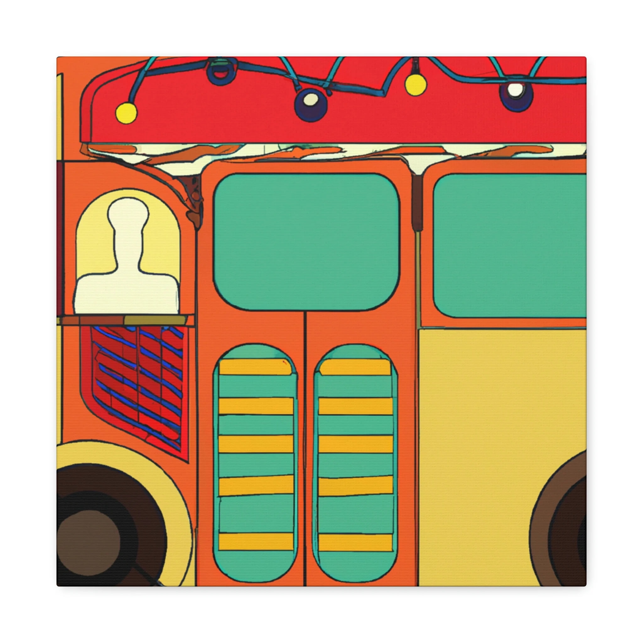 Bus In Art Deco - Canvas - Walmart.com