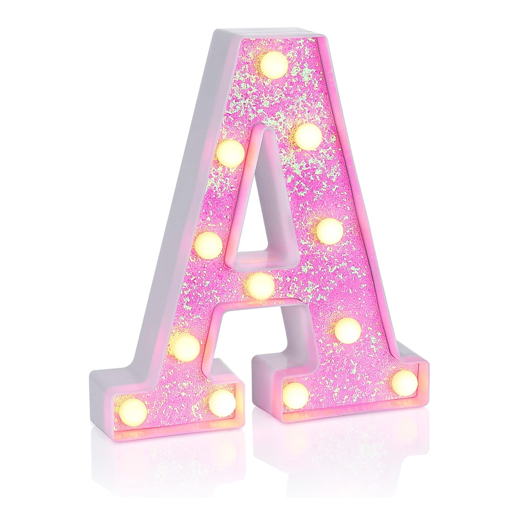 Pink LED Marquee Letter Lights, Marquee Signs with Lights, Party Bar ...