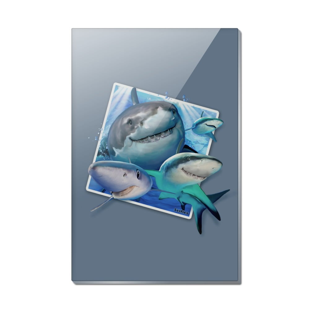 Sharks Ocean Selfie Picture Rectangle Acrylic Fridge Refrigerator ...