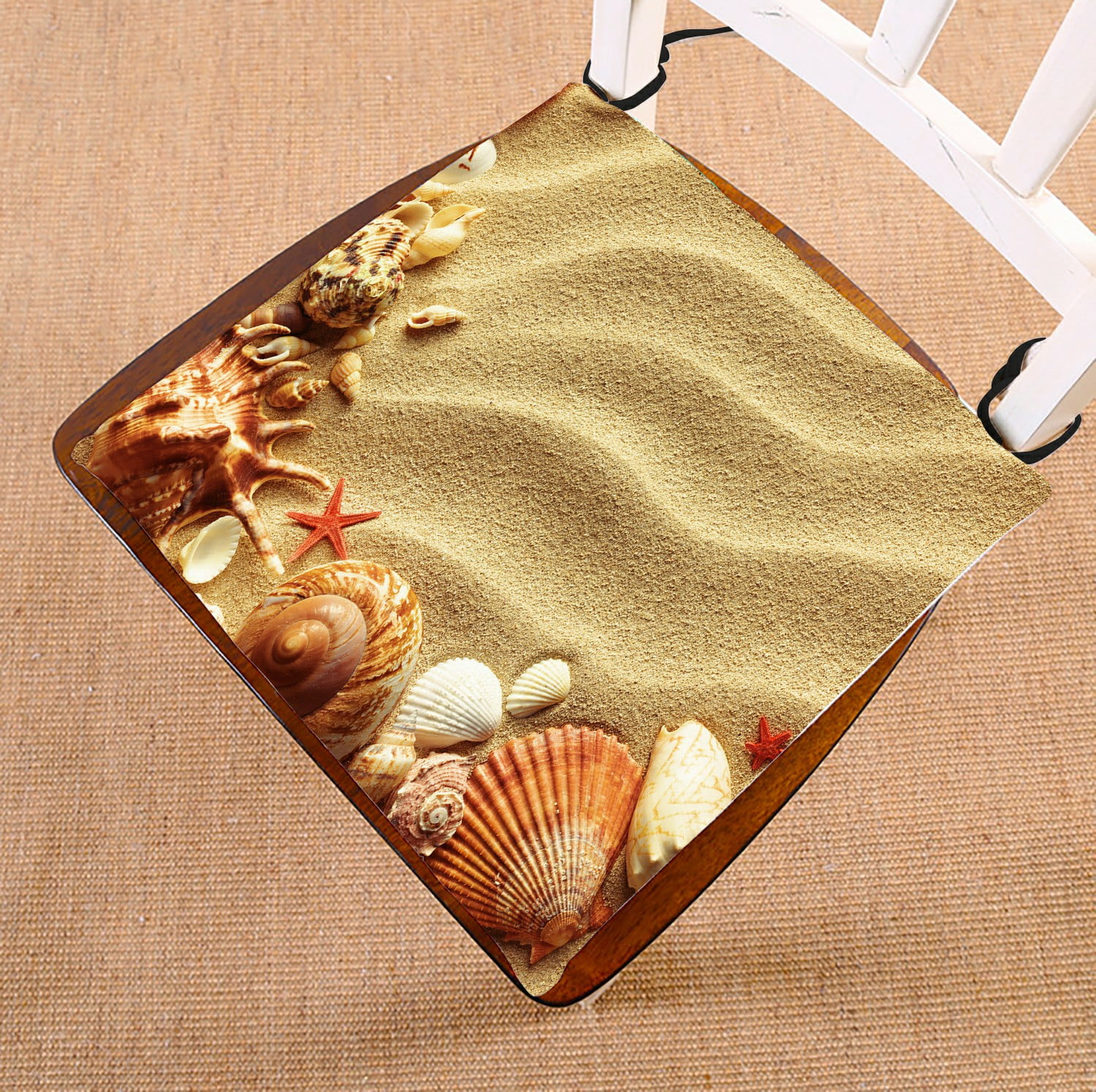 ECZJNT sea shells sand seat pad chair pads seat cushion 16x16 Inch ...