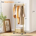 Small Clothes Rack with Wheels 60" Garment Rack with Shelves Portable ...