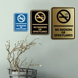 Signs ByLITA Portrait Round No Smoking Or Open Flames Door or Wall Sign ...
