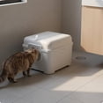 Lazsy Extra Large Cat Waste Container Waterproof Enclosed Cat Waste ...