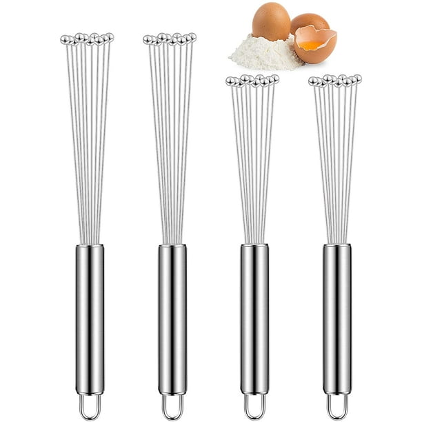 4 Pieces Wire Egg Whisk Stainless Steel Ball Whisk Set Kitchen Whisks ...