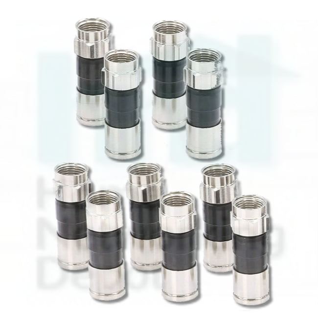 BELDON/PPC RG-6 COMPRESSION F CONNECTORS PPC-EX6XLP-TEN (10) PACK ...