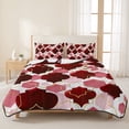 Burgundy Red Moroccan Texture 3 Pieces Quilt Set,1 Quilt with 2 Shams ...