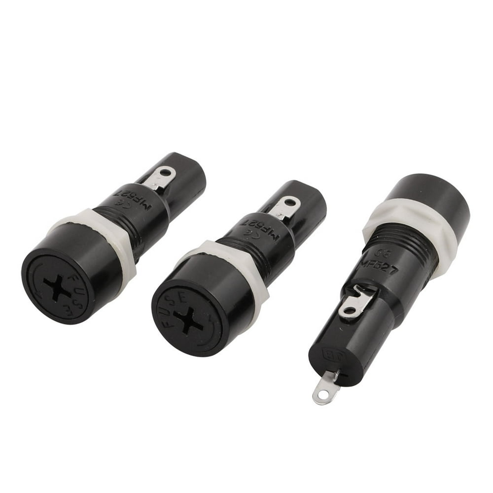 3pcs 125V 10A Panel Mount Fuse Holder Black MF-527 - Walmart.com ...