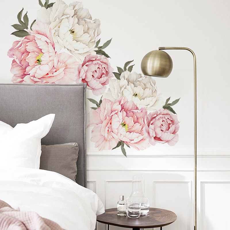 peony flower Wall Sticker home wall decoration living room bedroom ...