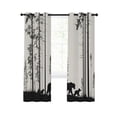 Abstract Blackout Curtains 2 Panels, Animal Bear Family Forest Trees ...