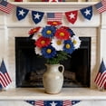 7 Heads 21 Blooms Artificial Daisy Bouquet, 4th Of July Floral Decor ...