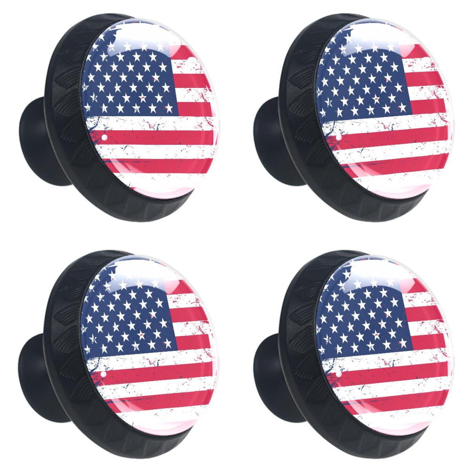 4 Pcs American Flag Retro USA Knobs for Kitchen Cabinet Cupboard ...