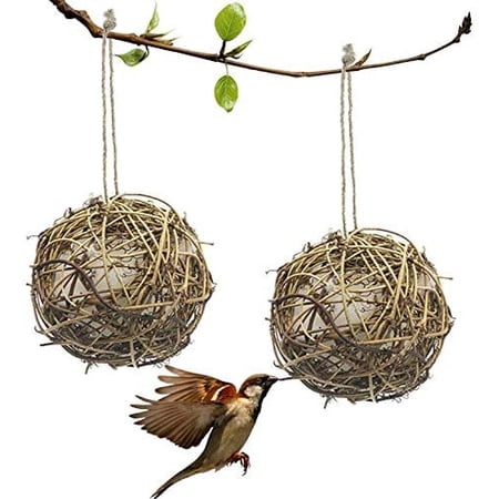 IGUOHAO 2 Pack Globe Hummingbird Nesters, Refillable Cotton Bird Nester ...