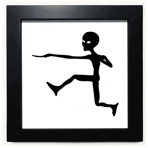 Universe Alien Monster Jumping Alien Black Square Frame Picture Wall ...