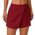 cocolona Womens Summer Casual Patchwork Knee Length Shorts Solid Color ...