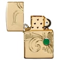 Zippo Armor Fleur-De-Lis Design High Polish Gold Plate Pocket Lighter ...