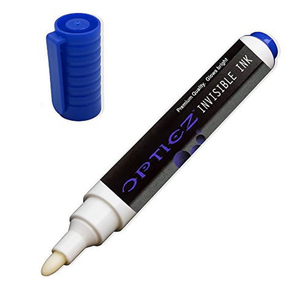 Opticz UV Blacklight Reactive Large Tip Invisible Ink Marker, Blue ...