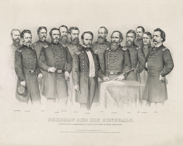Print: Sherman And His Generals: Distinguished Commanders, In The ...