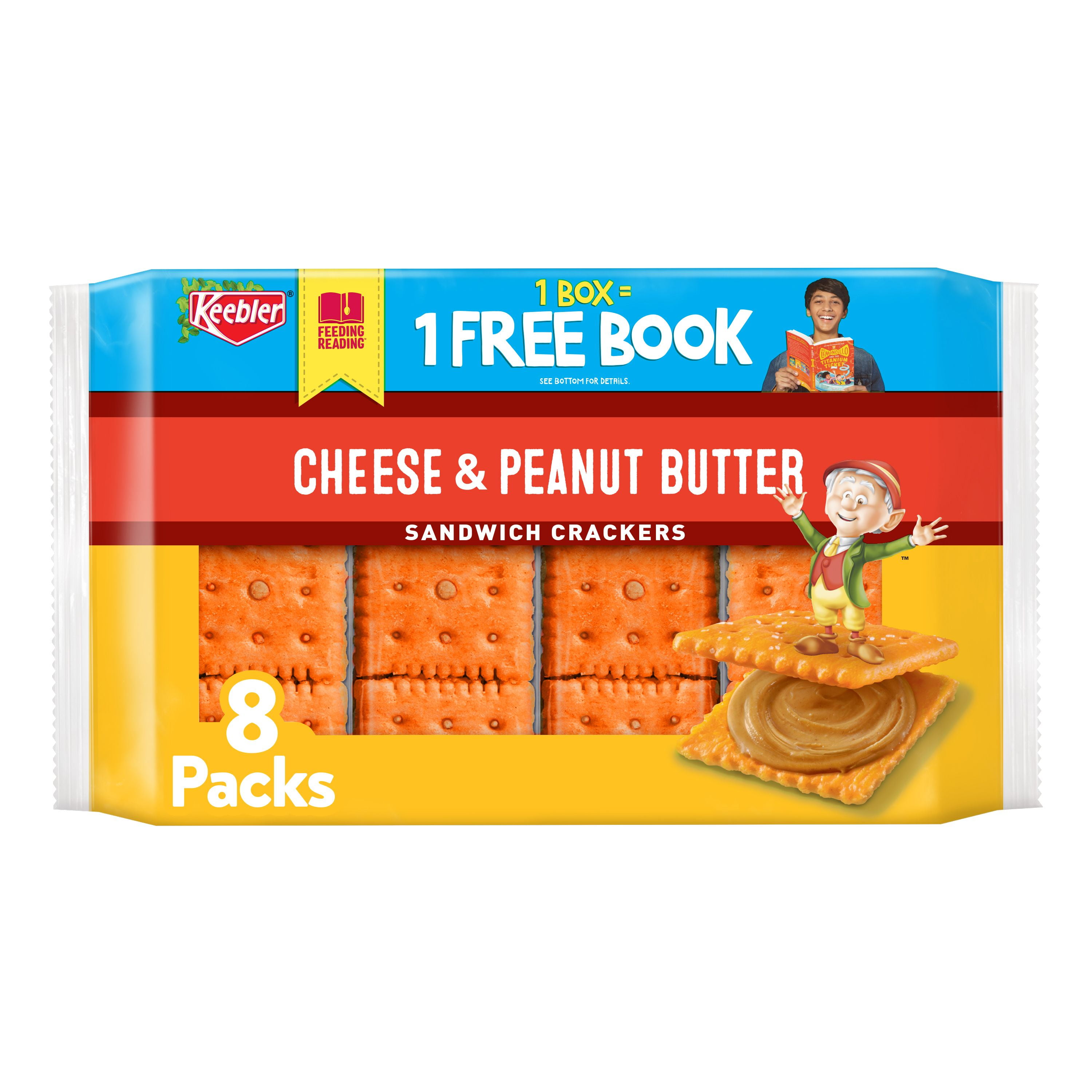 Kellogg's Keebler Sandwich Crackers, Cheese and Peanut Butter, 8 Ct, 11 ...