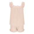 Costeam Womens Solid Color Round Neck Two Piece Pajama Set Sleeveless ...
