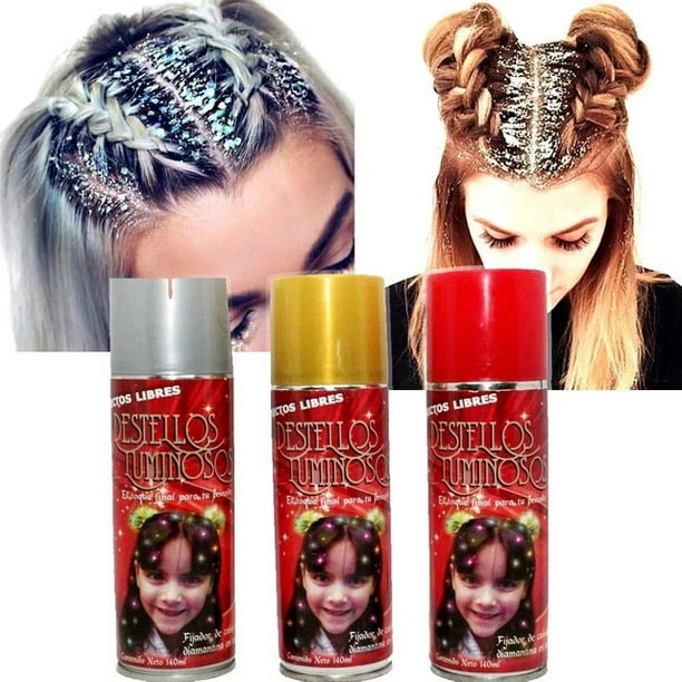 Spray Laca Para Cabello Con Gliters Brillos Destellos Luces Magicolor ...