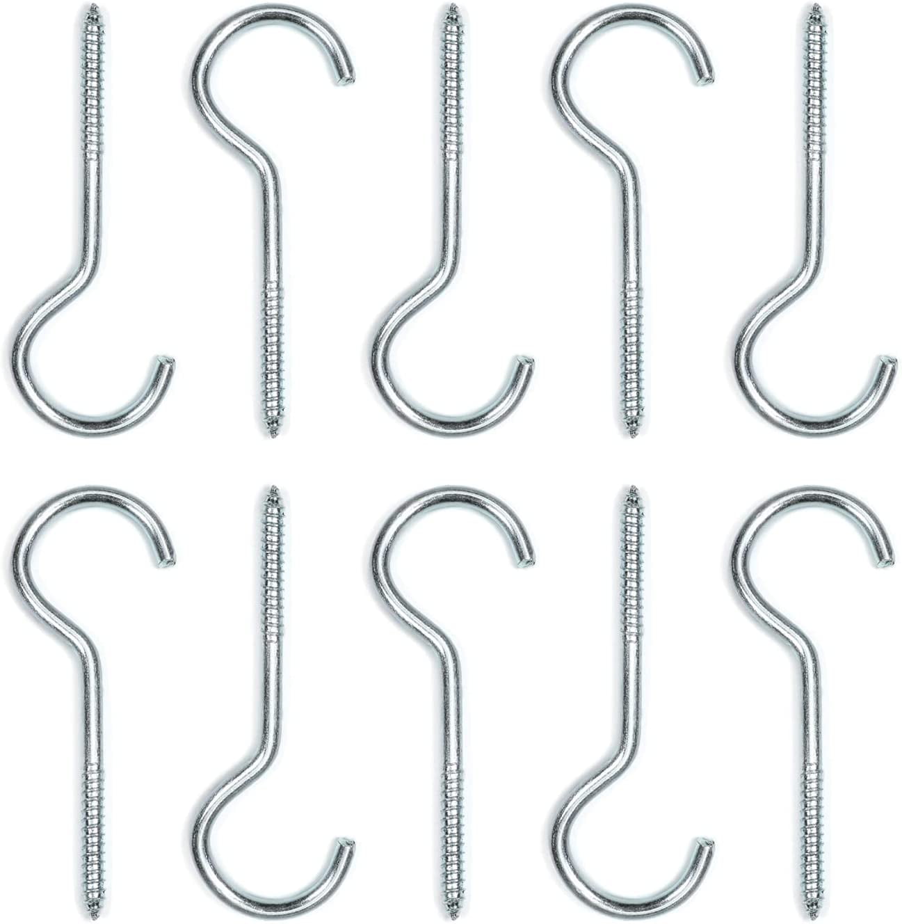 30Pcs Self Tapping Screws Hook Ceiling Cups Hooks 3" Length Iron Screw ...