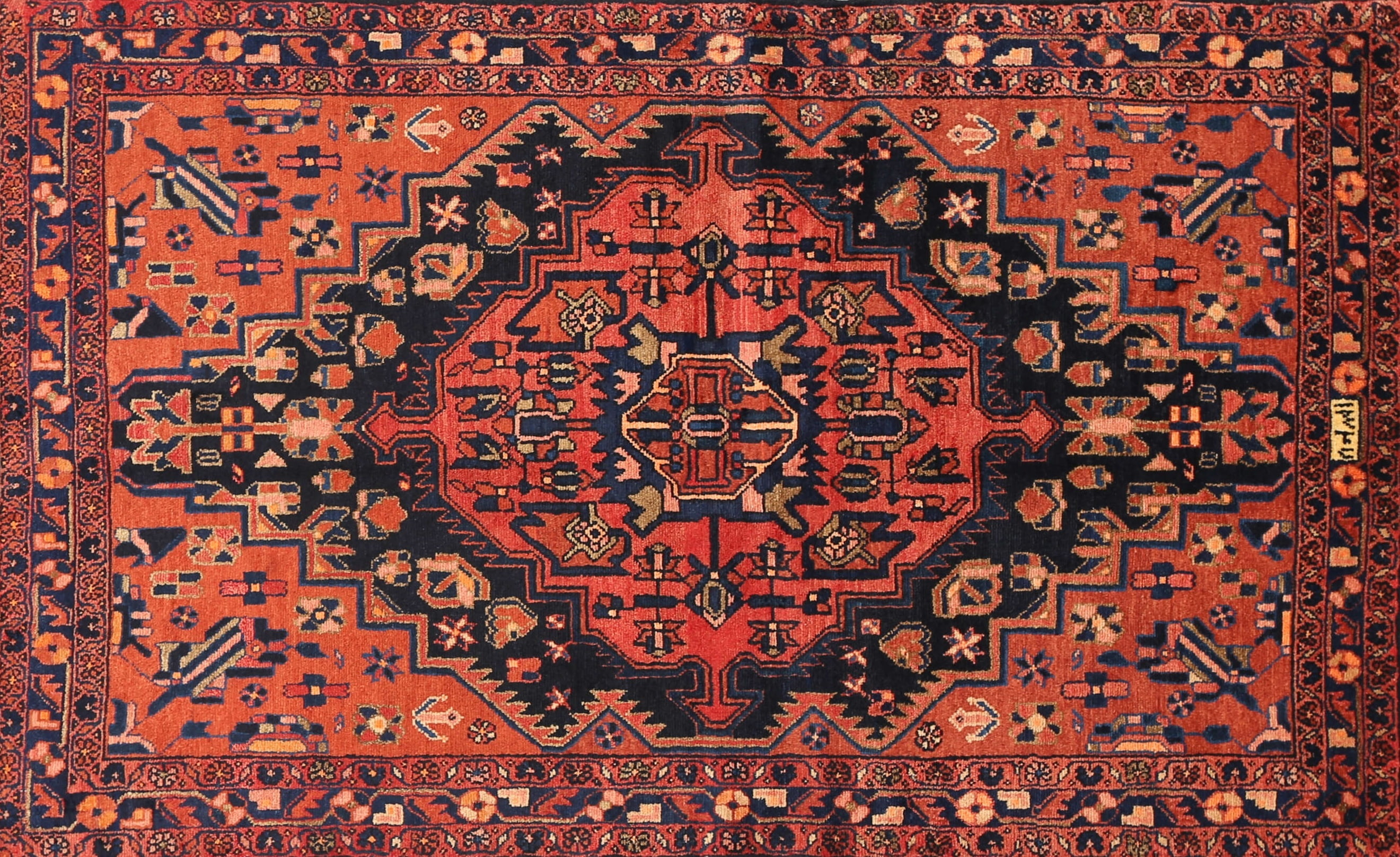 Ahgly Company Indoor Rectangle Traditional Saffron Red Persian Area ...