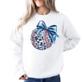 Blue Bow Disco Softball Sweatshirt for Player Fan Coach Game Day Girly ...