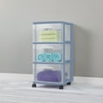 Sterilite 3 Drawer Cart Plastic, Blue Ash - Walmart.com