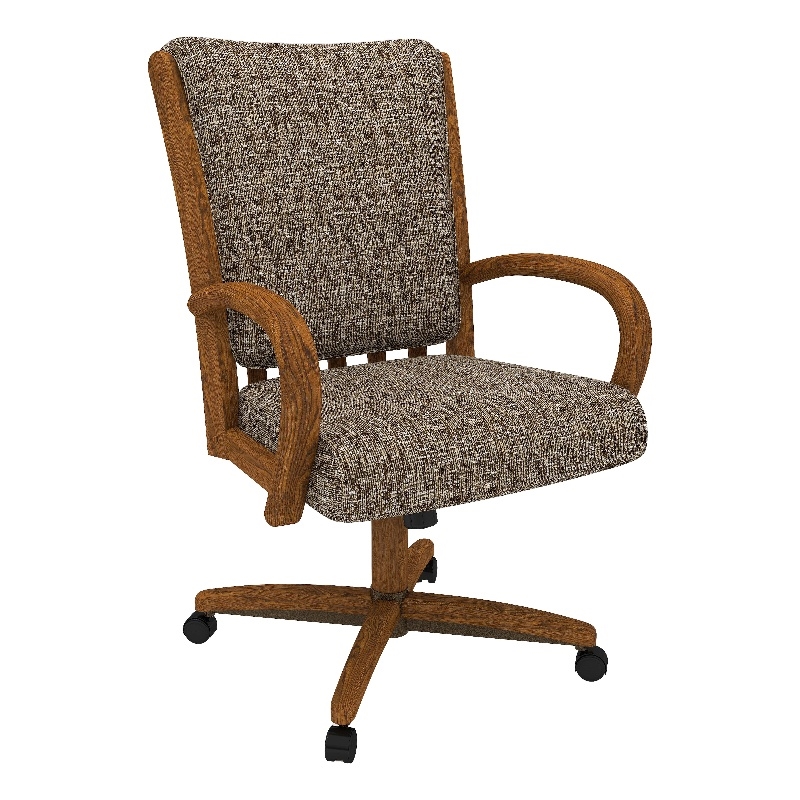Chromcraft CM177 Solid Wood Caster Dining Chair in Chestnut Finish ...
