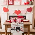 Happy Valentine's Cotton Linen Table Runner Day Love Bird Heart Tree ...