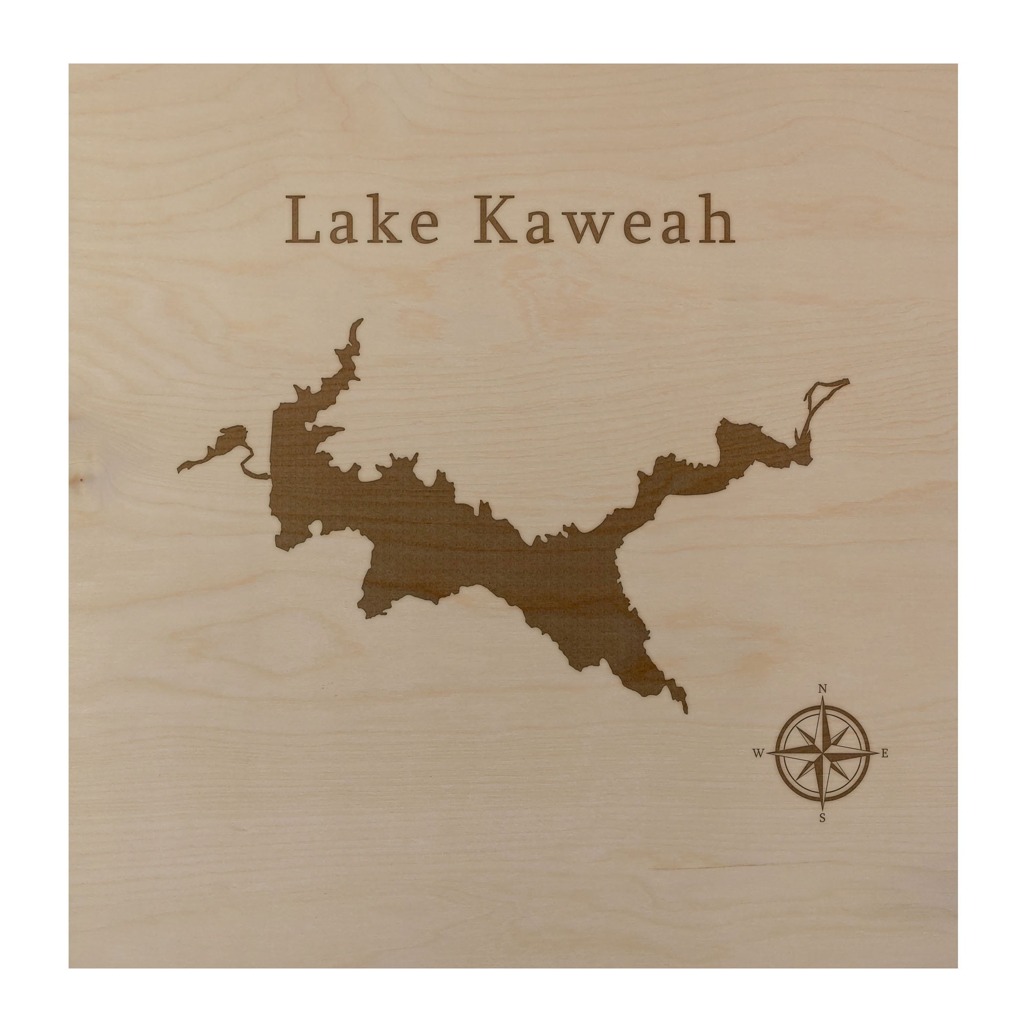 Lake Kaweah Map 12x12" Birch Wood Wall Art Office Decor Gift Engraved ...